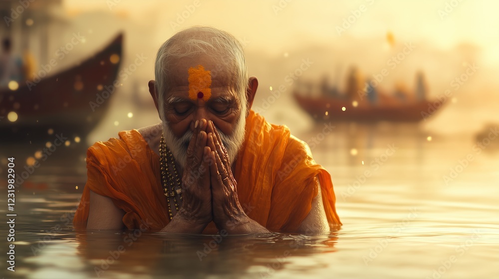 deotees at sangham ghat for holi dip, Indian sadhu at mahakumbhmela ...