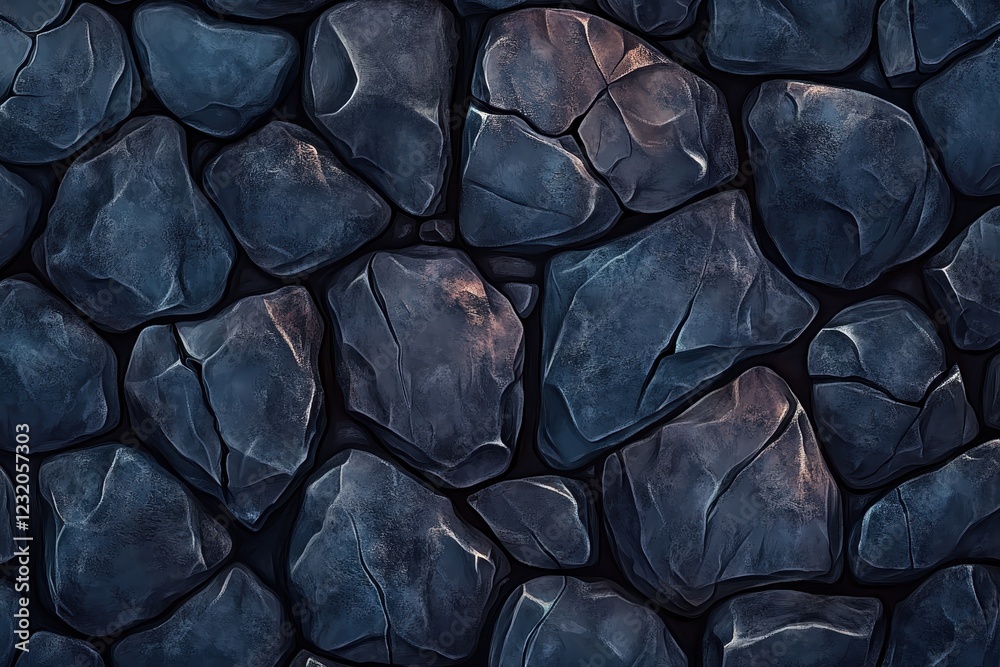 Dark stone wall texture, seamless pattern, game background, digital art ...