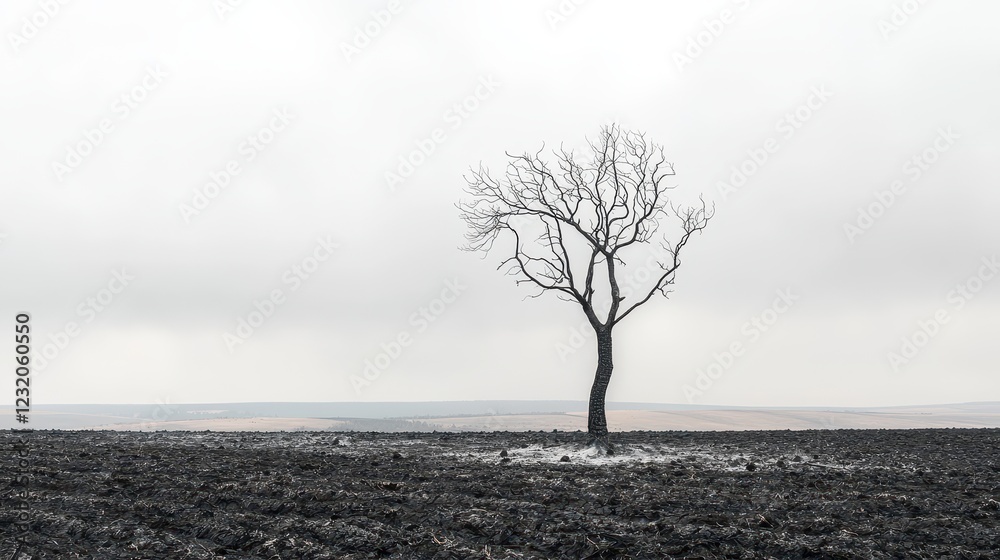 Deforestation and landscape destruction empty field nature photography ...