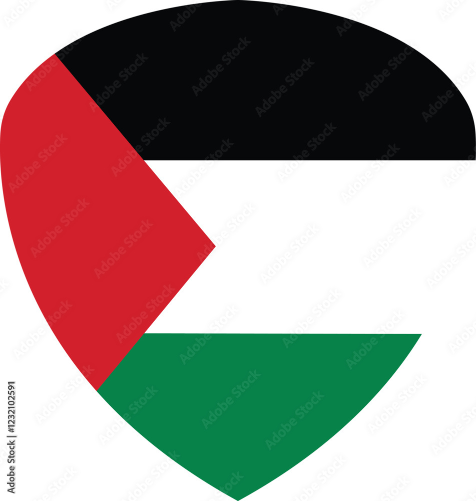 Palestine national flag icon flat vector isolated on transparent ...