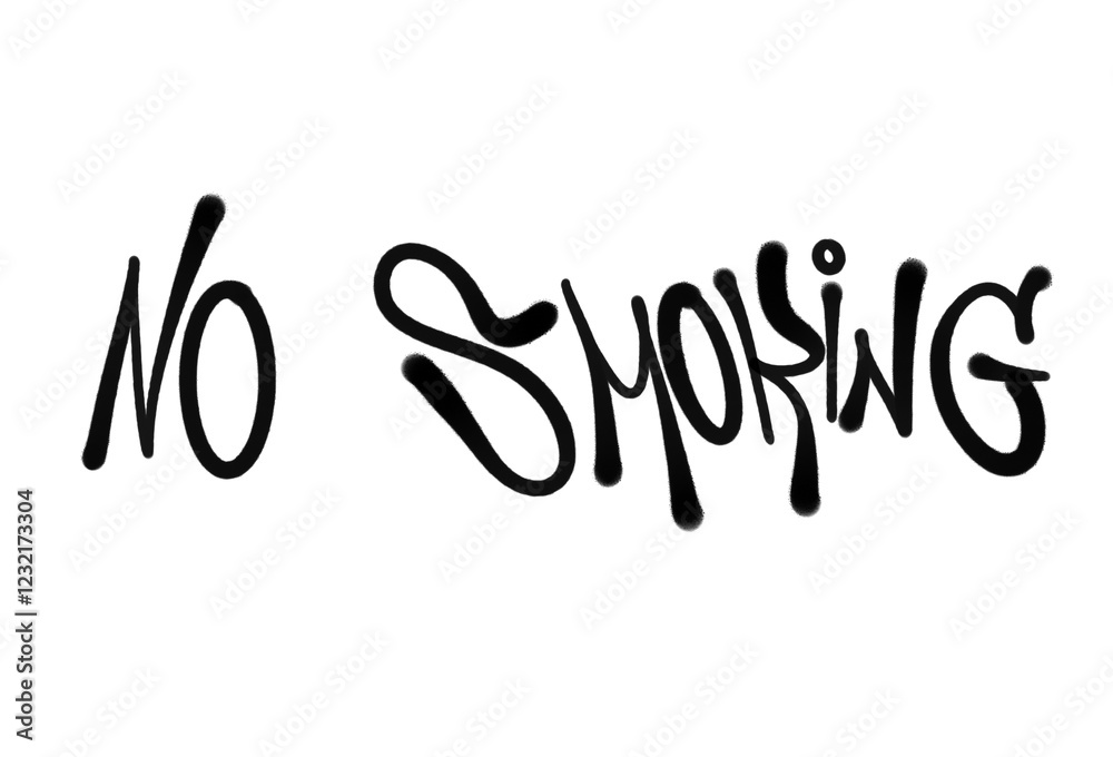 no smoking sign in sprayed graffiti letters style isolated calligraphy ...