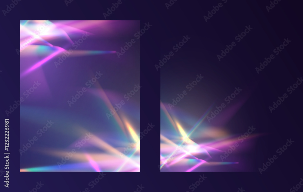 Crystal rays of light, prism refraction, lens flare, crystal glass ...