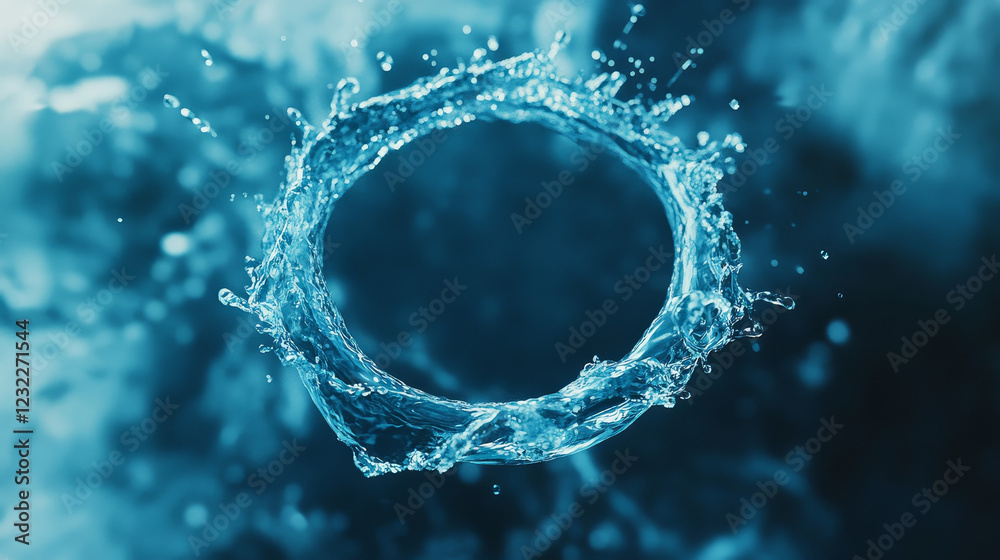 Ilustración de Stock Water circle splash and round swirl realistic 3d ...