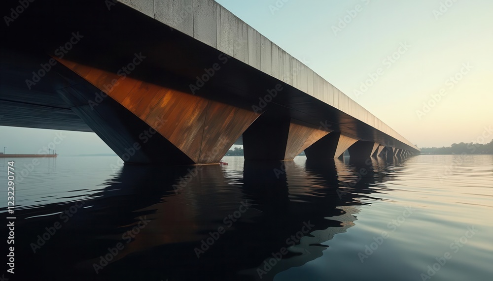 Modern architectural design with cantilevered concrete and metal ...