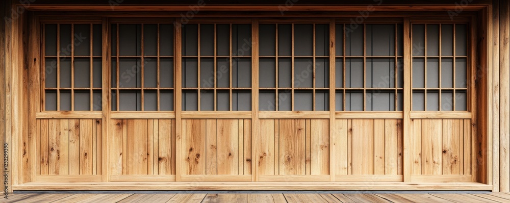 High-Resolution Image of Traditional Japanese Wooden Sliding Doors ...
