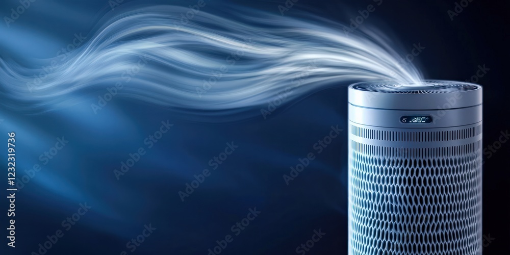 Innovative Air Cooling Device with Sleek Design and Ambient Blue Light ...