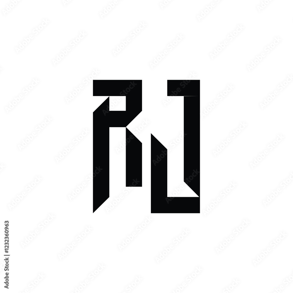RJ monogram logo design letter text name symbol monochrome logotype ...