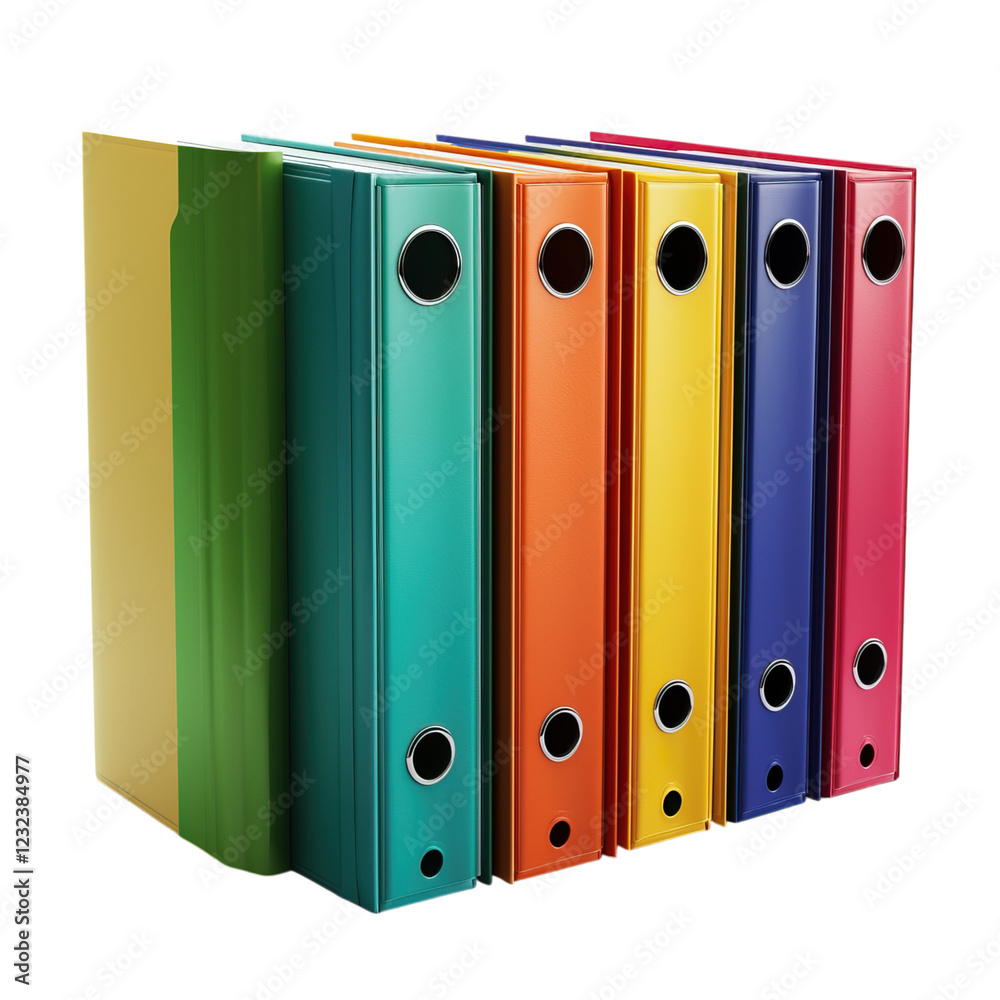 blank Office binders, folders visible seen from the best view in a realistic object Stock Photo ...