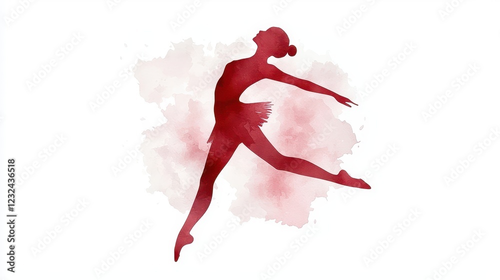 Dynamic woman in red dress leaps with joyful exuberance, a celebration ...