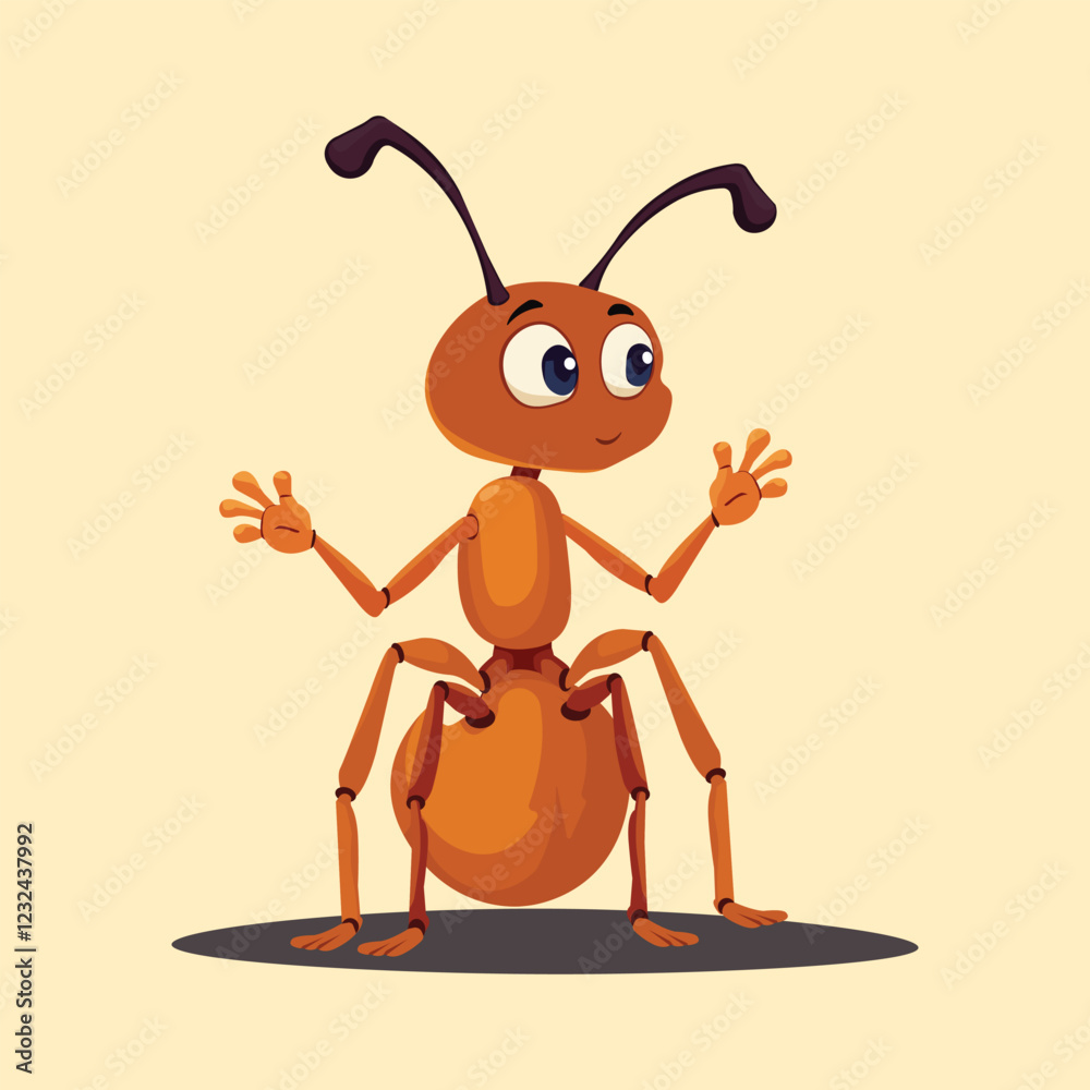 Isolated doodle ant vector with a cute character design, perfect for ...