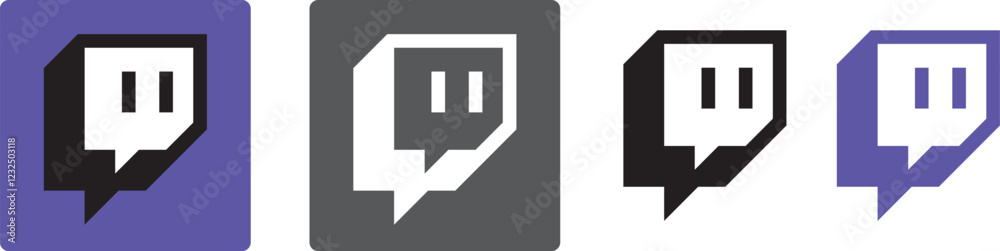 collection of Twitch logos, showcasing various versions of the ...