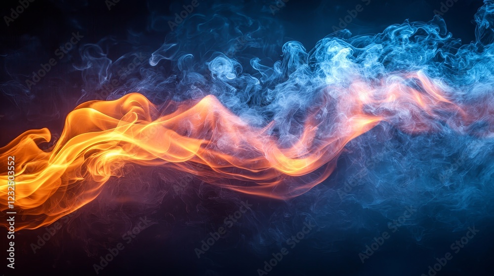 A mesmerizing dynamic slow-motion fire dance where vivid flames swirl ...