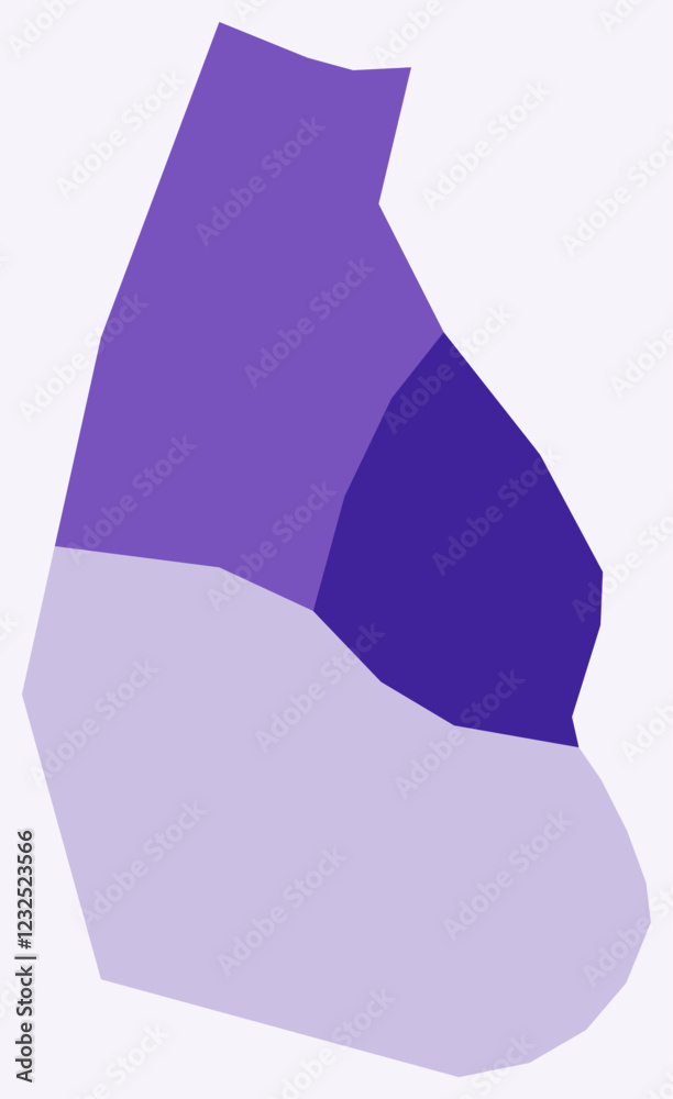 Map of Montserrat with regions. A simple country border map with region ...