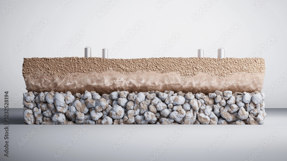 Soil Cross-Section: A detailed cross-section reveals the layered ...