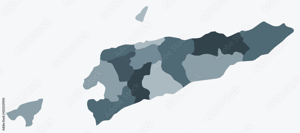 Vector de Stock Map of Timor-Leste with regions. A simple country ...