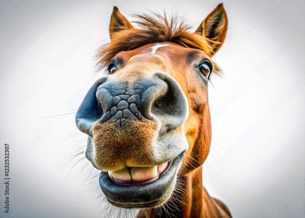 Funny Horse Face, Aerial View, Isolated PNG, Whimsical Equine Portrait ...