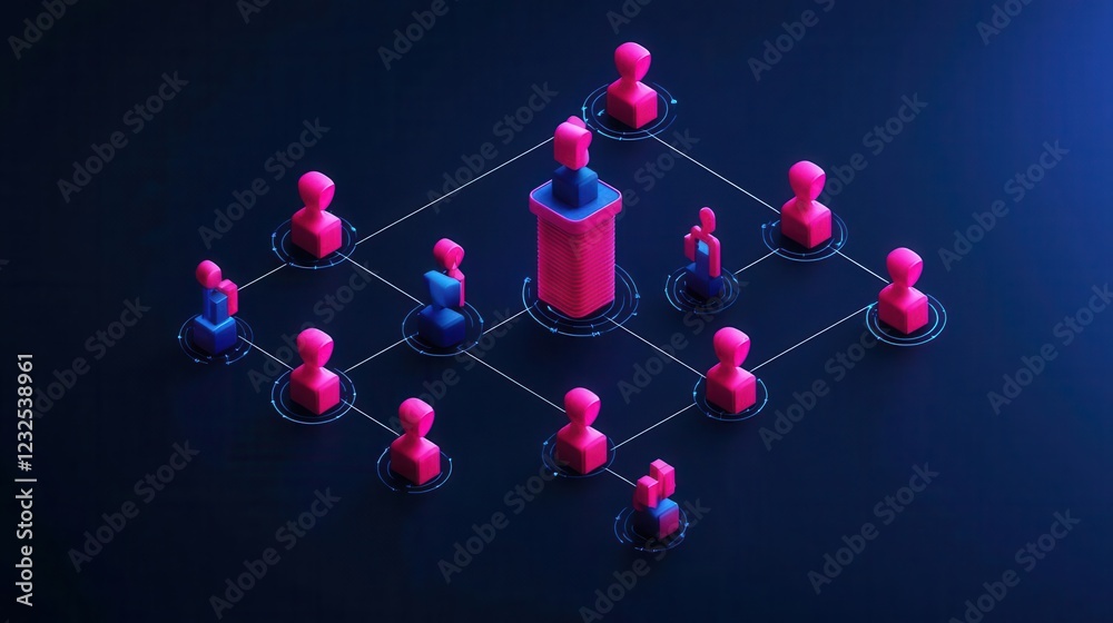 Ilustración de Stock Small team visualizing B2B and B2C hybrid models ...