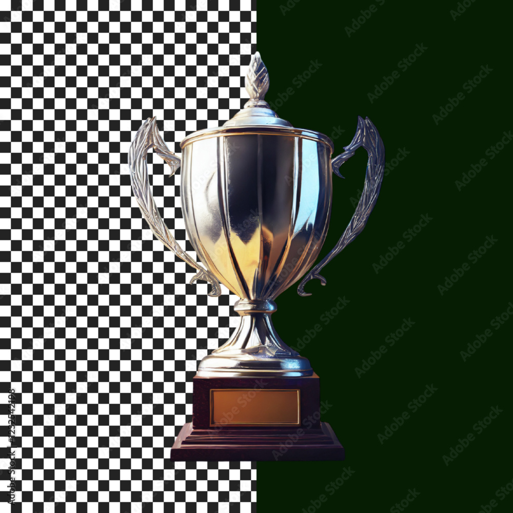 Golden Victory Cup with Detailed Handles and Base on transparent ...