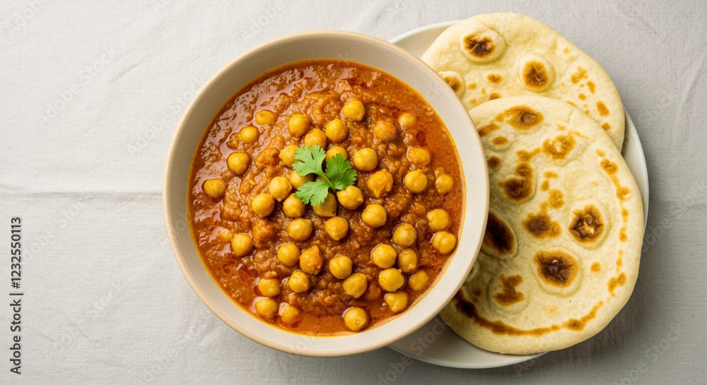 traditional indian gujarati or panjabi food dish chickpeas masala curry ...
