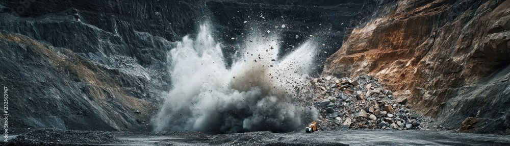 High Speed Explosion in Open Pit Mine Capturing Debris and Controlled ...