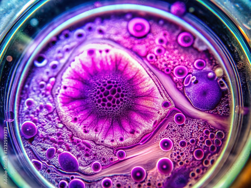 Stock-Illustration „Microscopic Gram Stain: Crystal Violet Staining ...