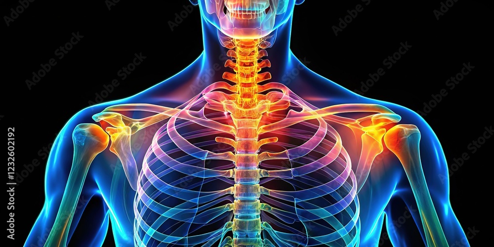 Shoulder X-ray: Healthy clavicle and humerus, anterior view. Medical ...