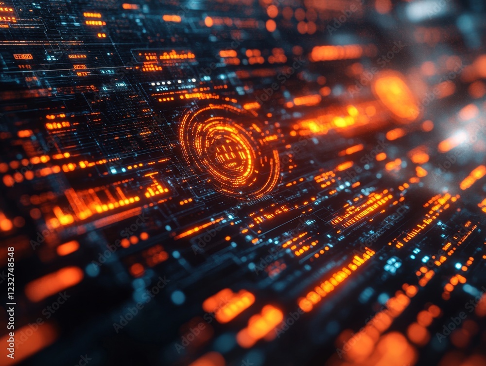 Cybersecurity Software Progress Screen With Encryption And Digital Security Metrics Stock