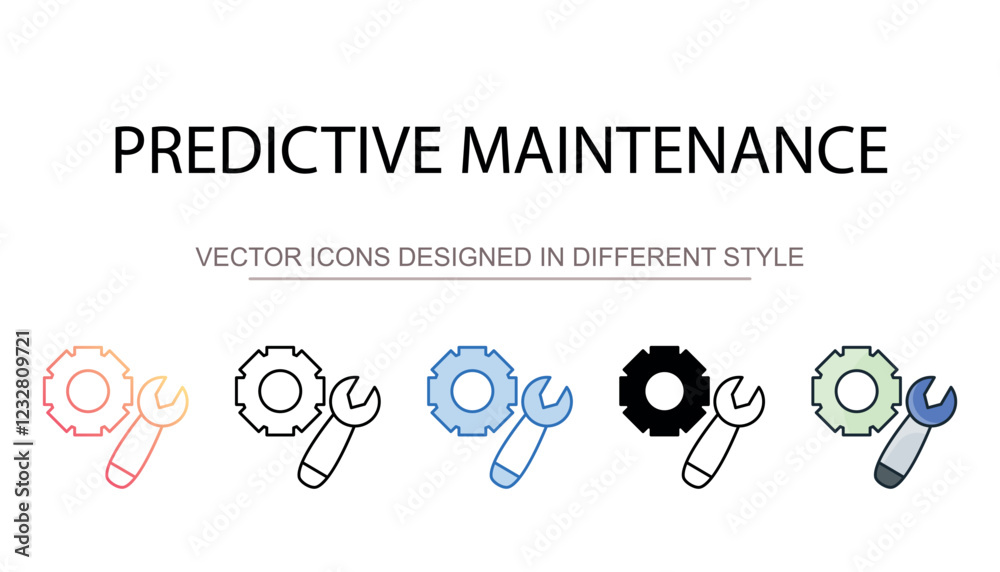 Predictive Maintenance icon design with white background stock ...