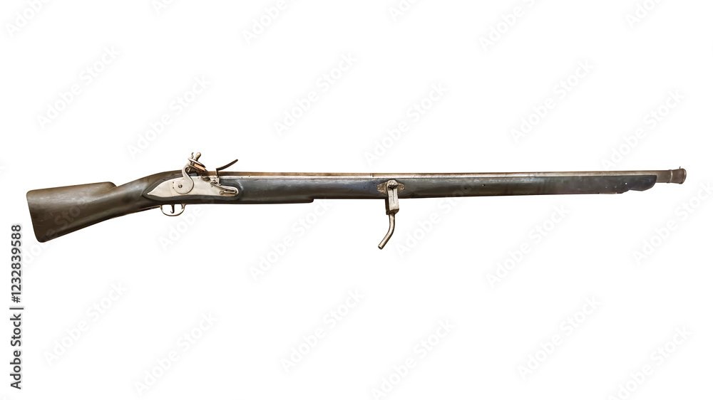 Antique German flintlock musket smoothbore black powder firearm ...