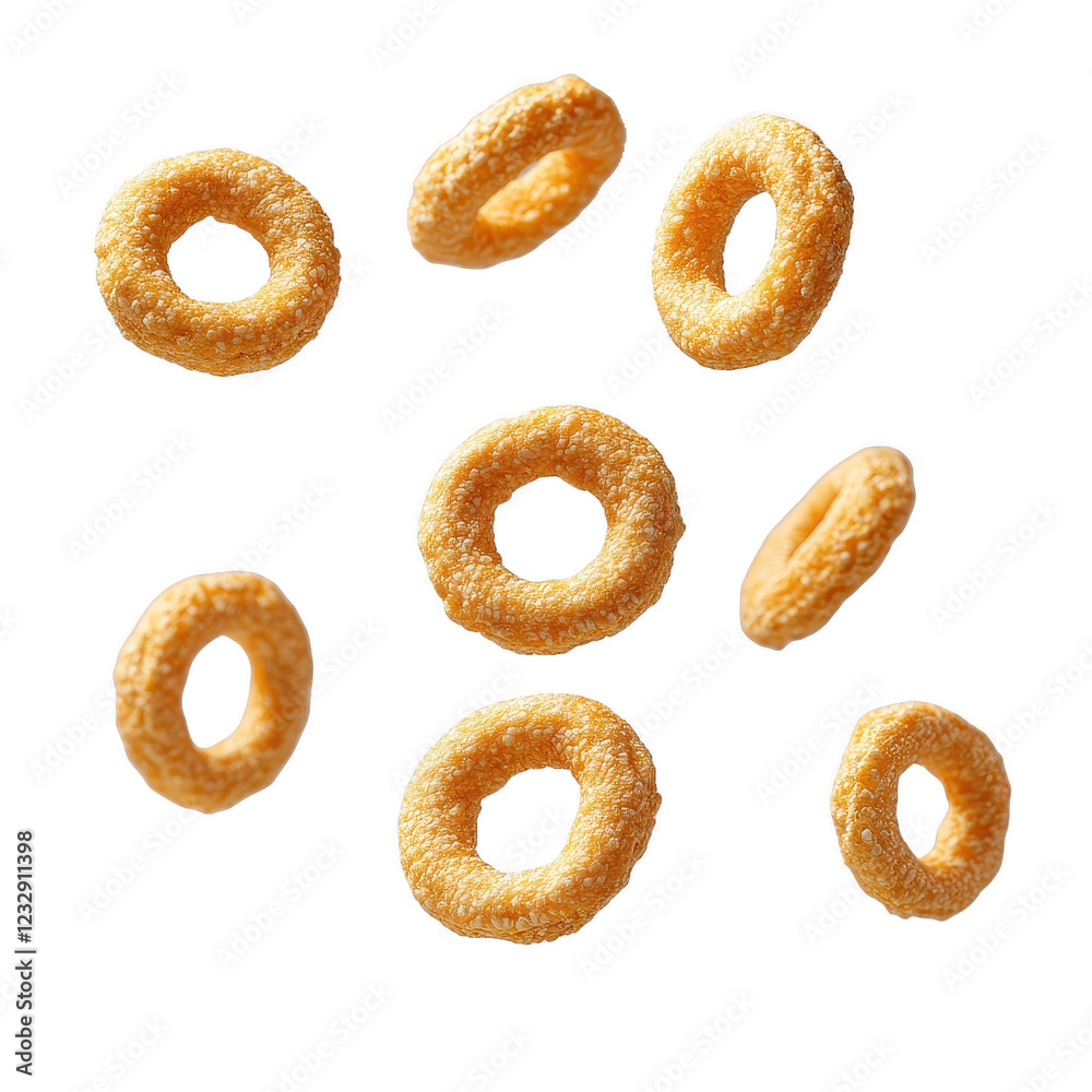 Cereal ring isolated corn bowl background food person milk breakfast ...