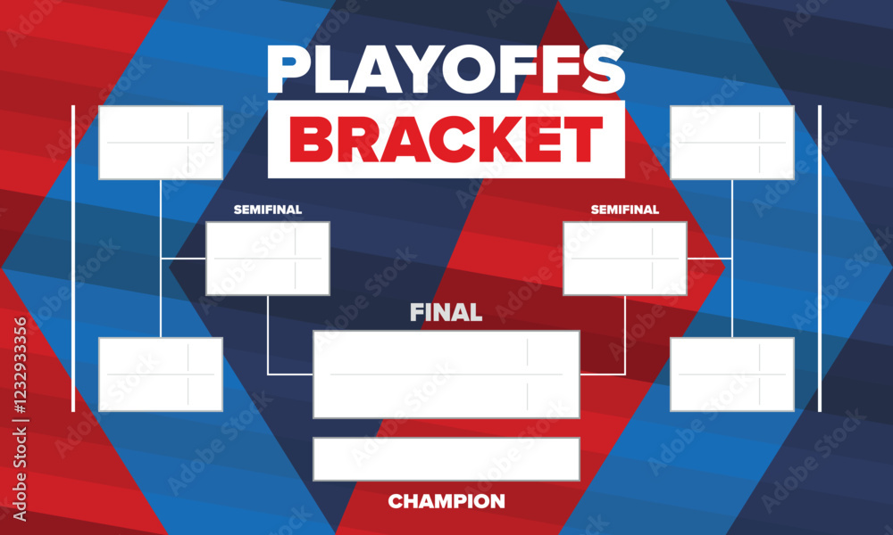 Playoffs bracket. Playoffs grid. Sport tournament bracket. Game and ...