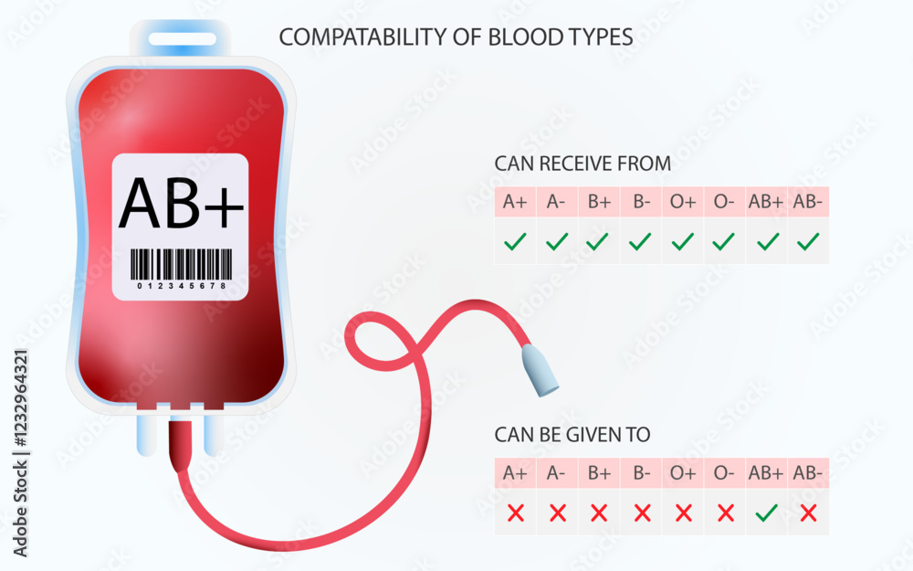 AB+ blood types compatibility chart template, B positive blood group ...