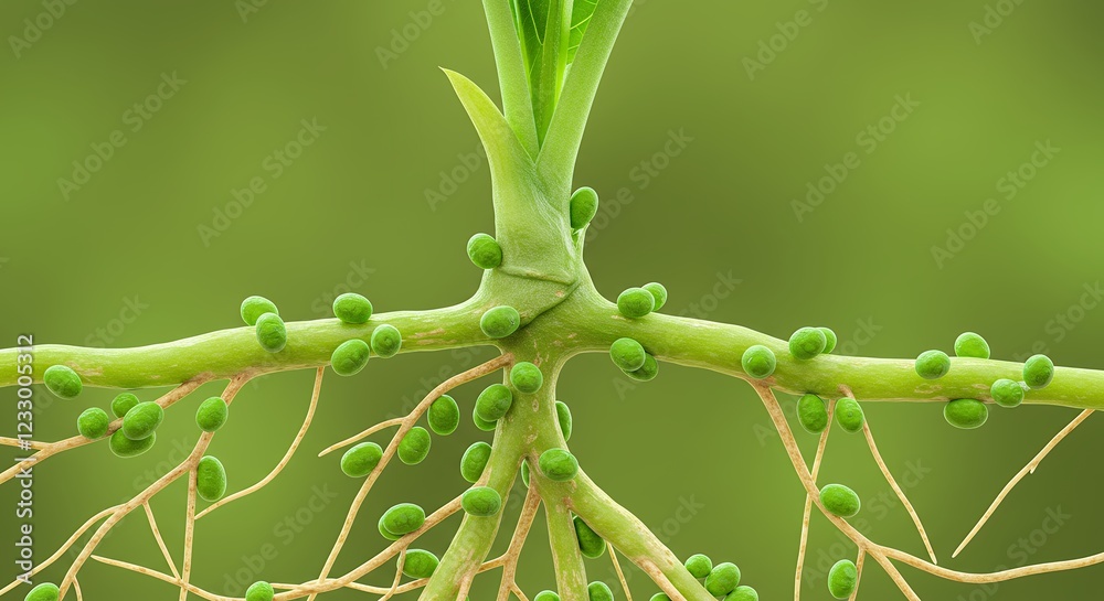 Plant Root Nodules Microscopic Image Green Biology Stock Photo | Adobe ...