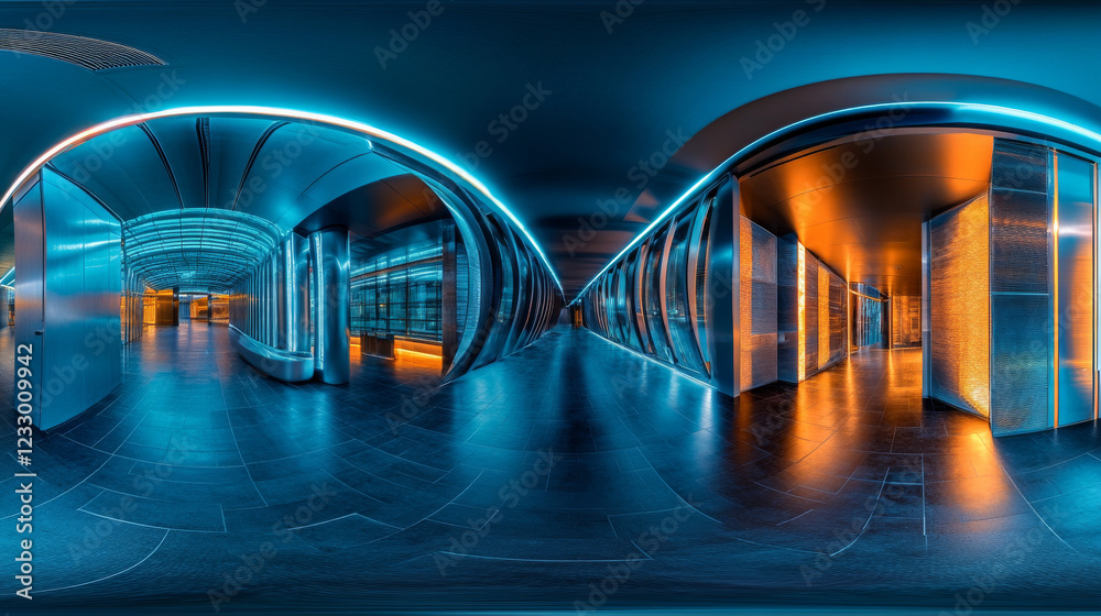 360 spherical panorama environment map of abstract futuristic geometry ...