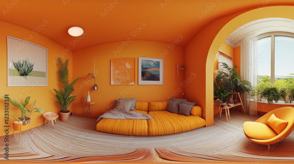 Ilustración de Stock full 360 degree panorama environment map of modern ...