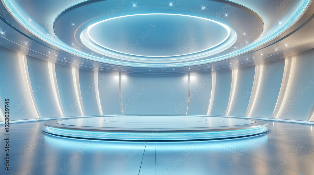 Ilustración de Stock full 360 spherical panorama view of futuristic ...