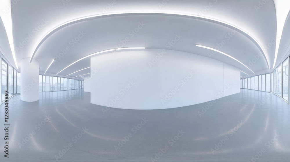 360 degree full panorama environment map of abstract white empty room ...