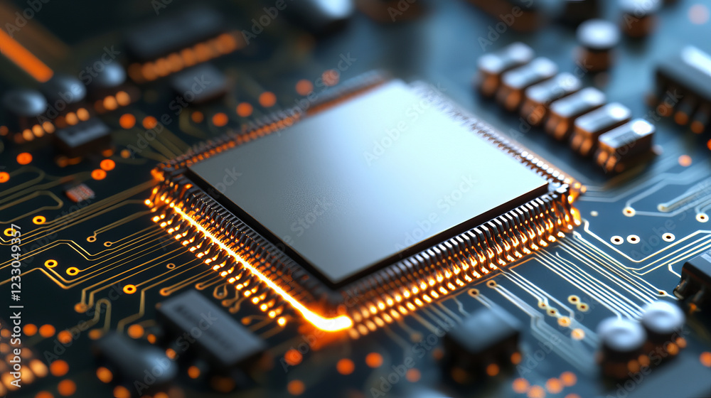 360 degree full panorama environment map of abstract silicon ocmputer ...