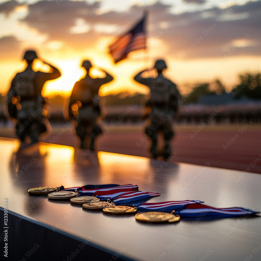 America Independence Day themed product display podium background ...