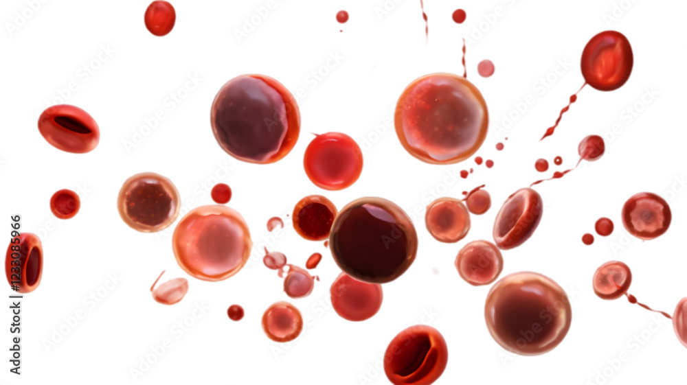 Red blood cells flowing in plasma human body medical transparent PNG ...