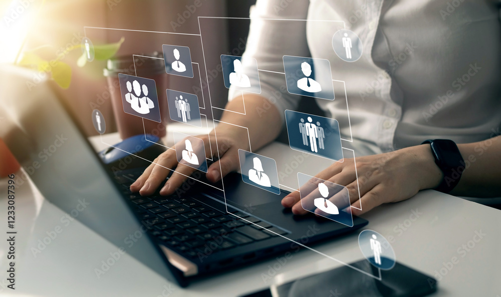 Business Hierarchy Structure Business Process And Workflow Automation With Flowchart Virtual