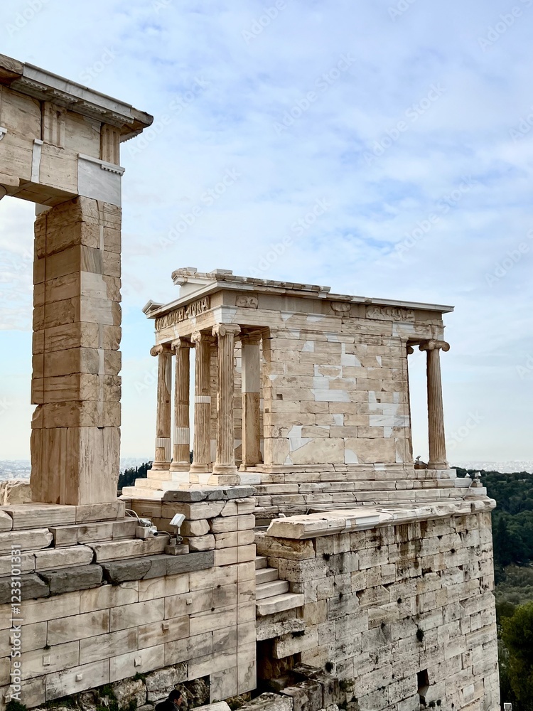 The Temple of Athena Nike on the Acropolis in Athens, a small yet ...