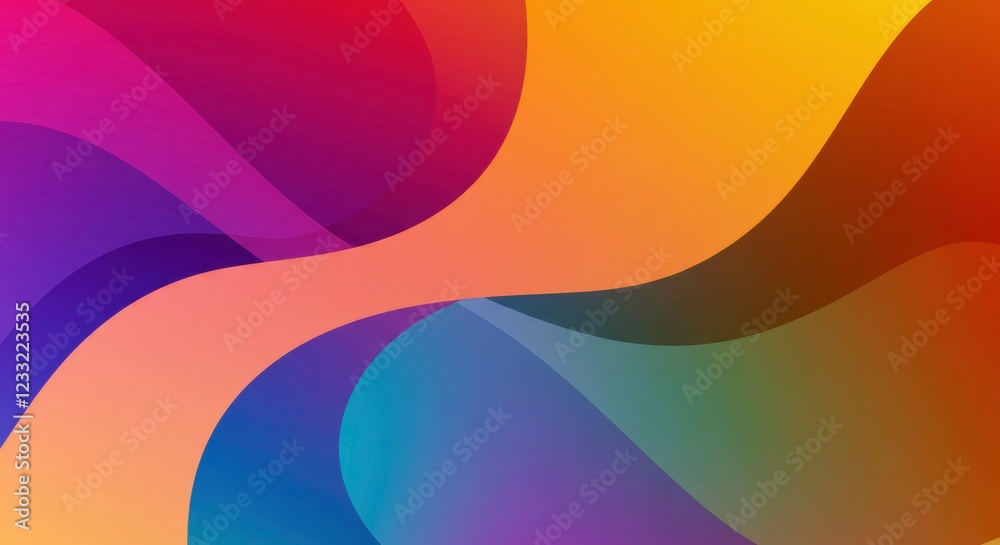 Vibrant Waves: A dynamic display of abstract art, with overlapping ...