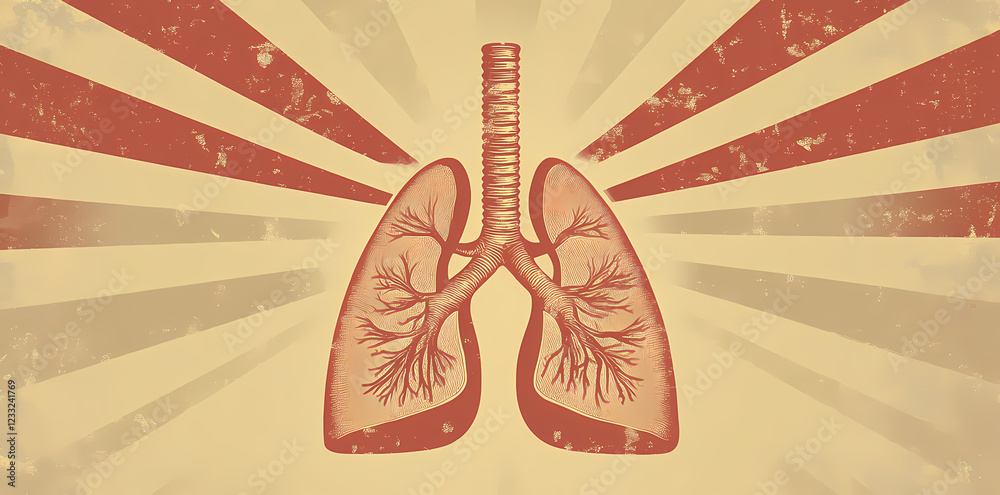 Breathe Easy: A stylized graphic illustration of human lungs with a ...