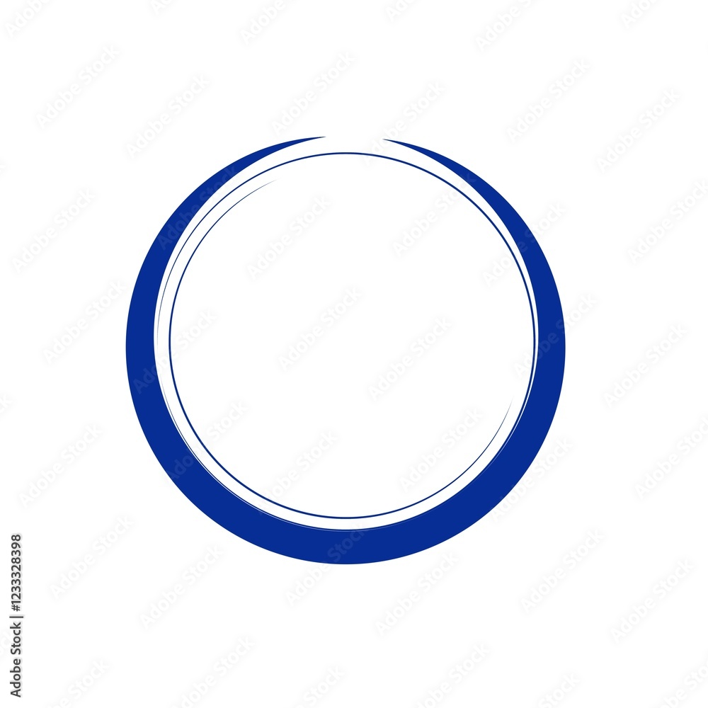 Navy blue circle brush stroke vector isolated on white background. Navy ...
