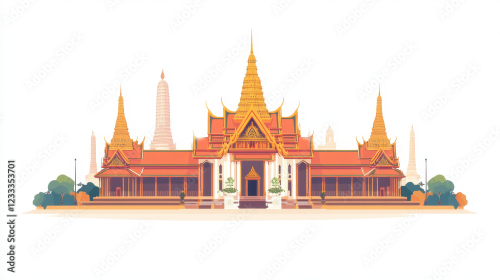 Thai iconic building with intricate architecture and vibrant colors ...
