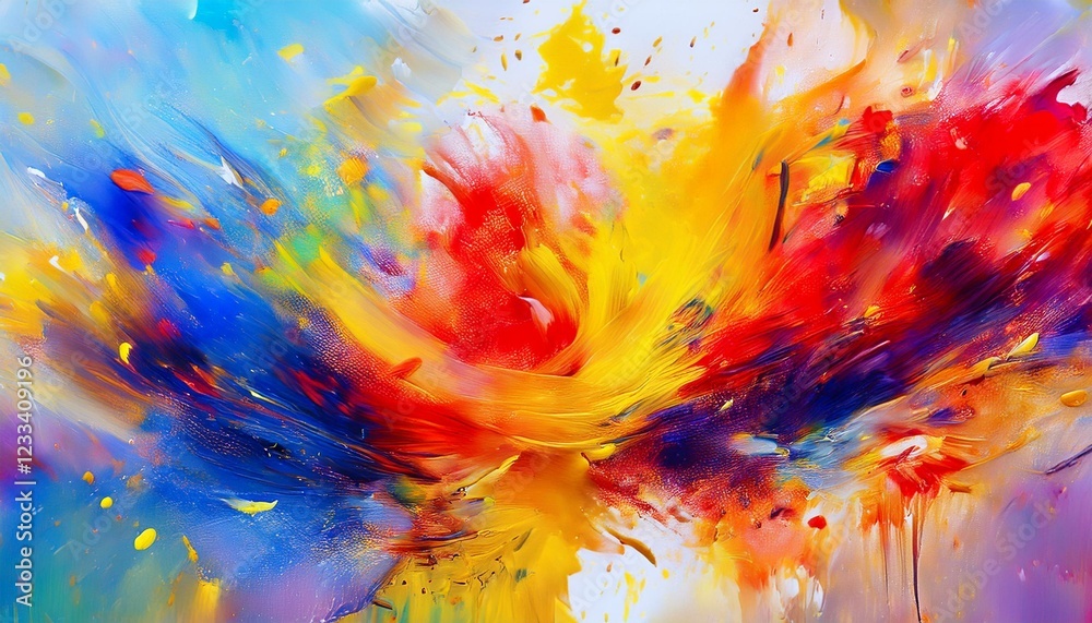 Energetic splash-paint-inspired abstract background with vibrant ...