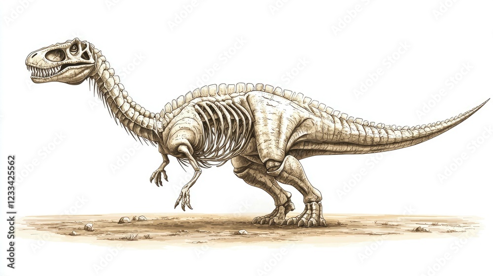 Unearthing the Past: A Detailed Look at a Dinosaur Skeleton Fossil ...