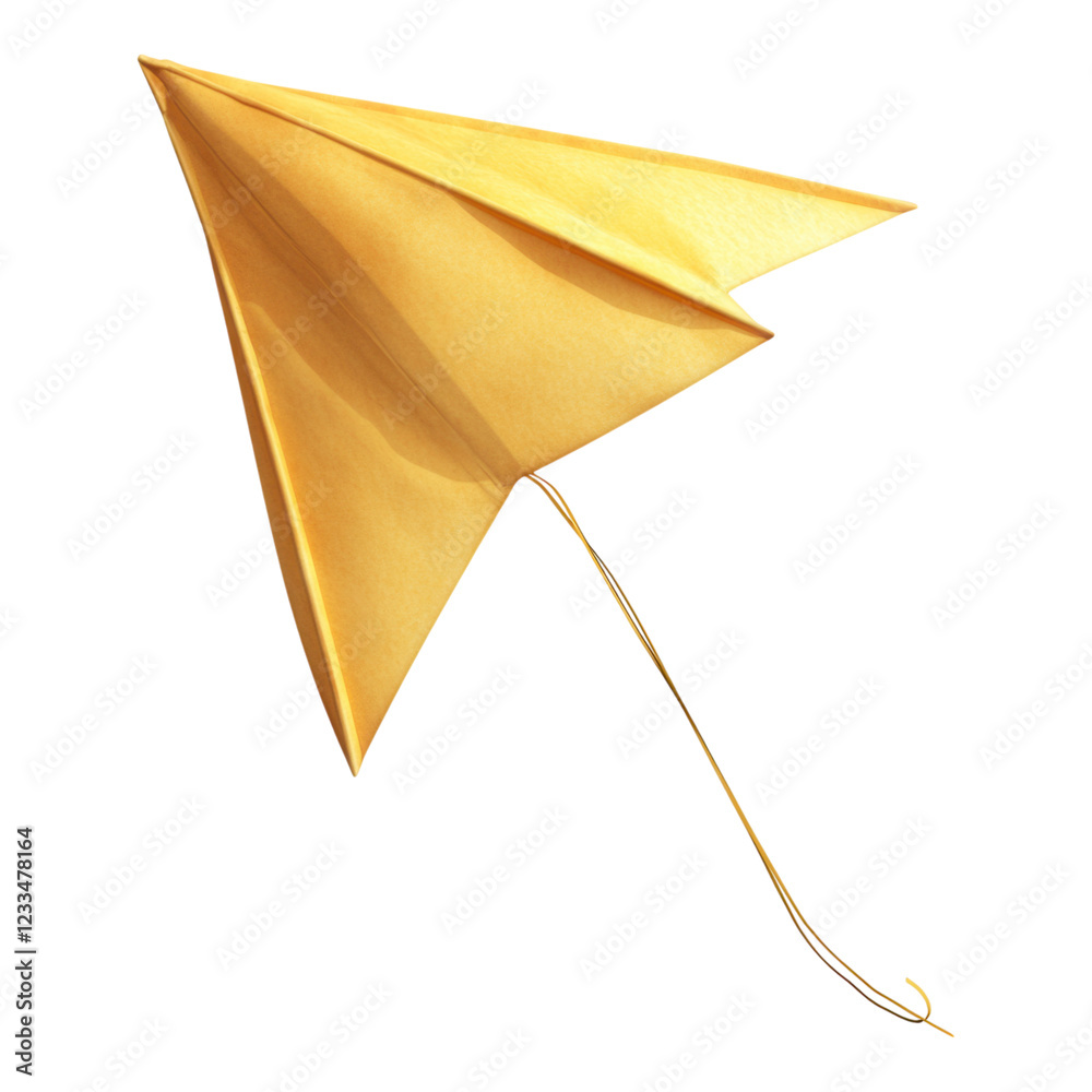 Yellow kite design on transparent background, playful and vibrant ...