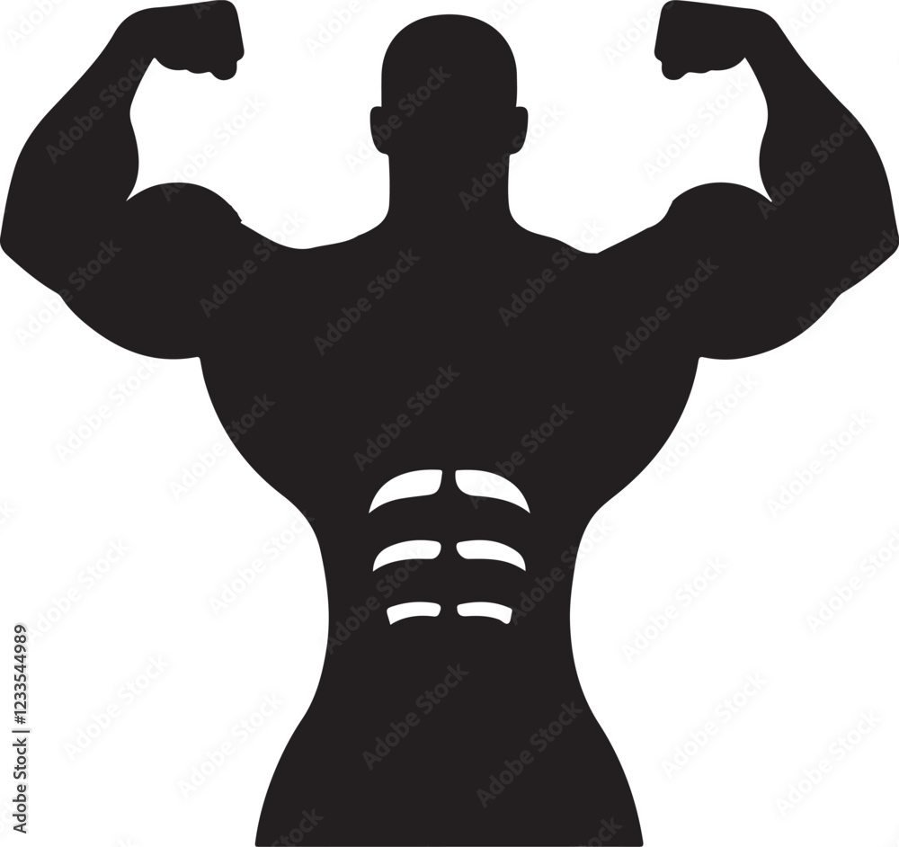 Silhouette vector EPS of a bodybuilder striking a pose. Perfect for ...